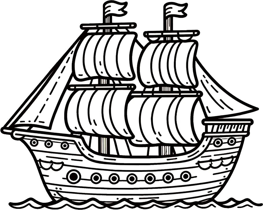 Ship Coloring Pages - Free PDF Printables