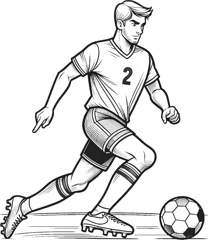 Soccer Players Coloring Pages - Free PDF Printables