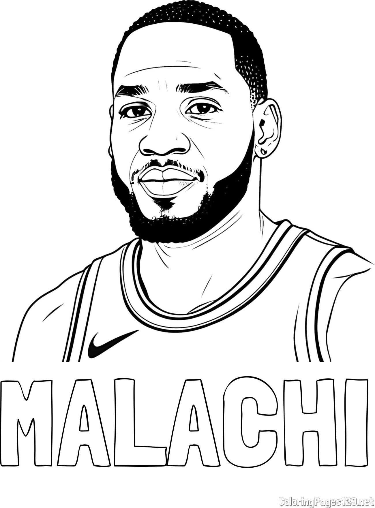 MALACHI Coloring Page and NBA Coloring Page