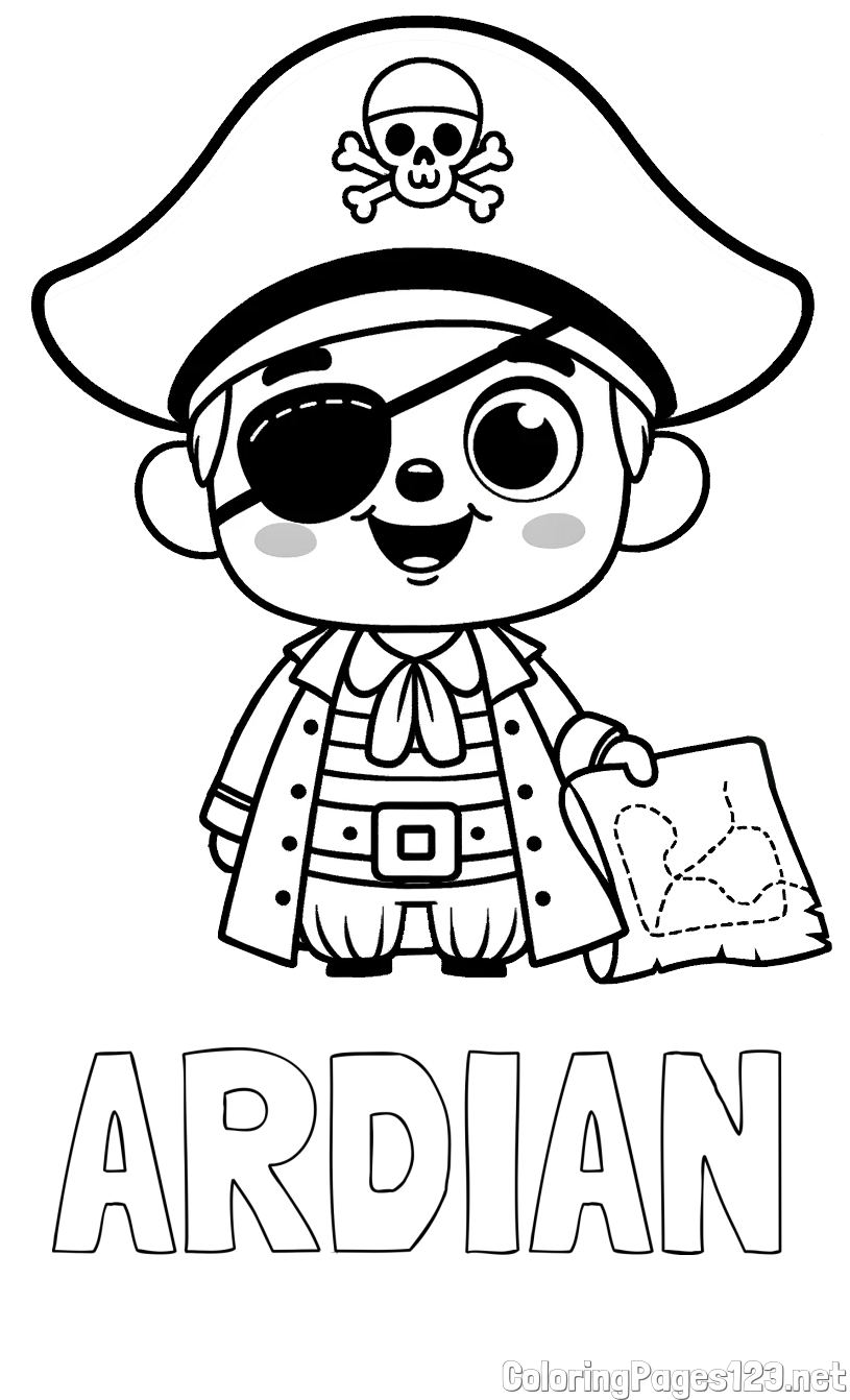 ARDIAN Coloring Page and Cute Pirate Coloring Page