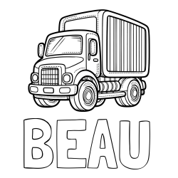 BEAU Coloring Page and Large Truck Coloring Page