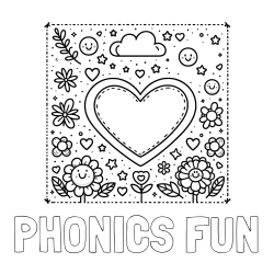 PHONICS FUN Coloring Page and Free Printable Coloring Page of Heart and ...