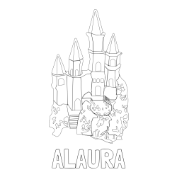 ALAURA Coloring Page and Coloring Page of a Little Mermaid and Fish