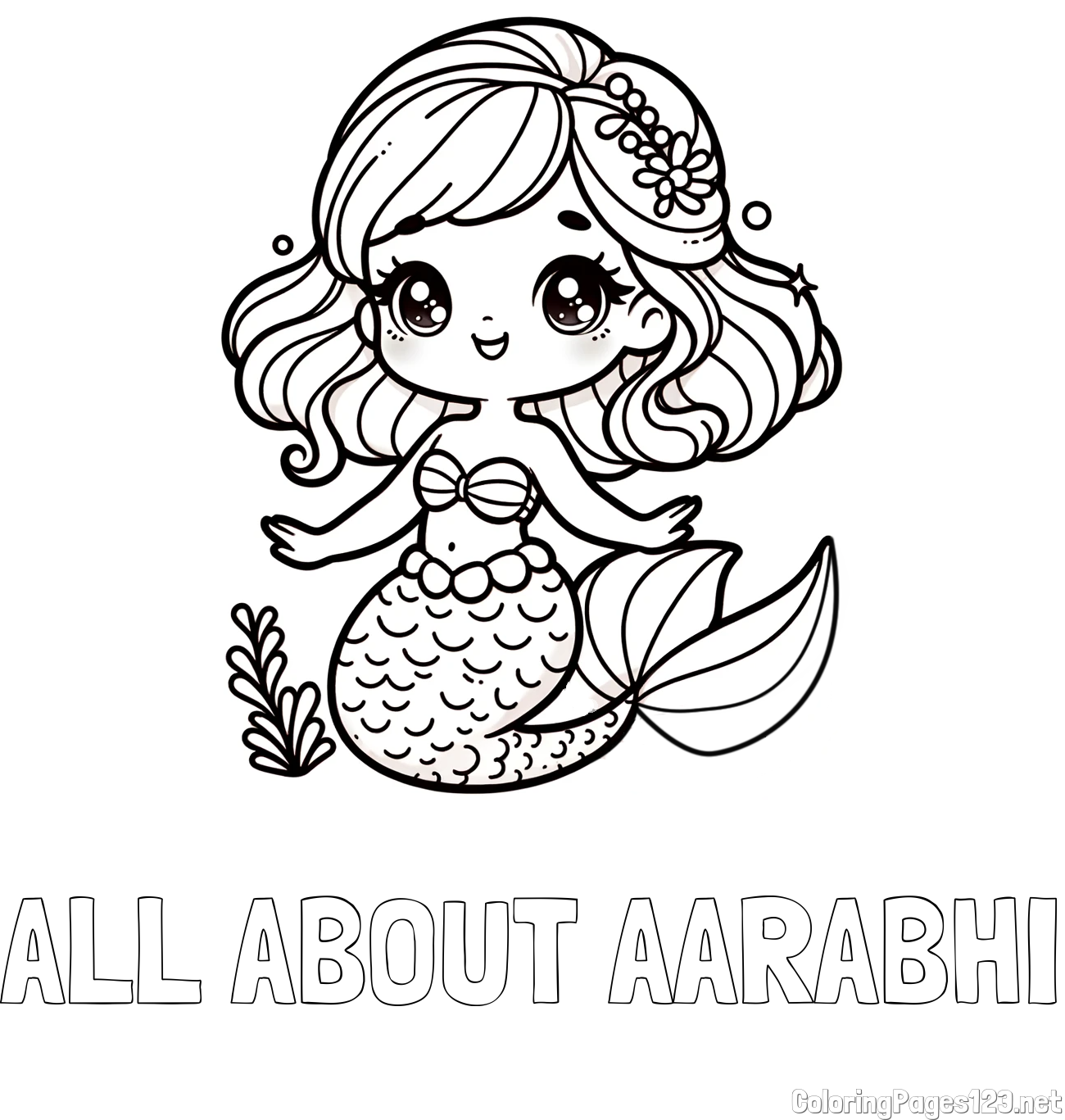 ALL ABOUT AARABHI Coloring Page and Coloring Page of a Charming Mermaid