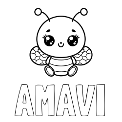 AMAVI Coloring Page and Children's Coloring Page of a Cute Bee