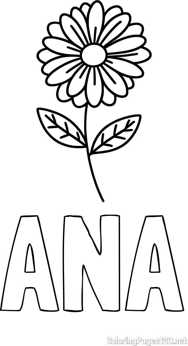 ANA Coloring Page and Flower Coloring Page