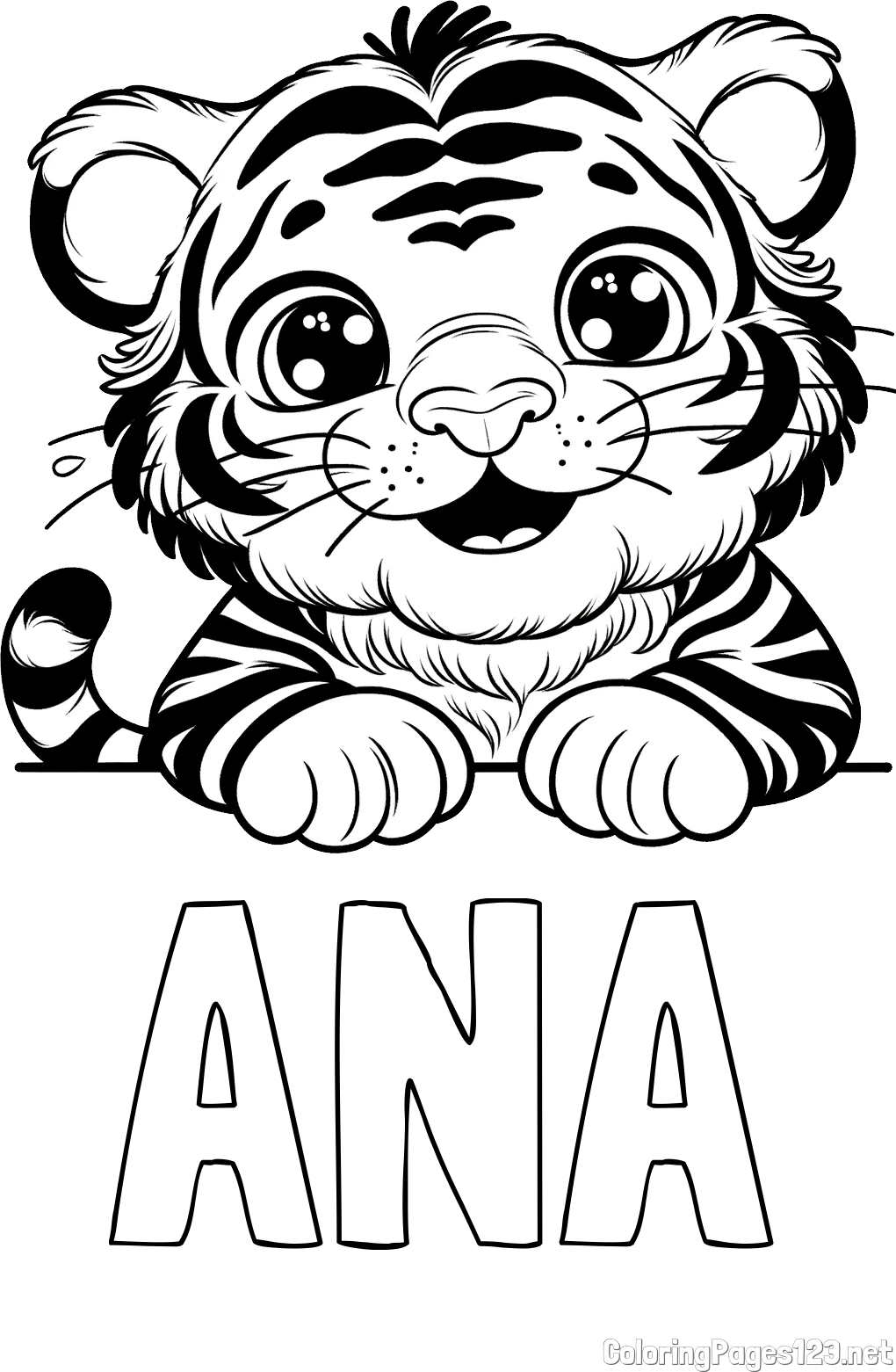 ANA Coloring Page and Tiger Cub Coloring Page