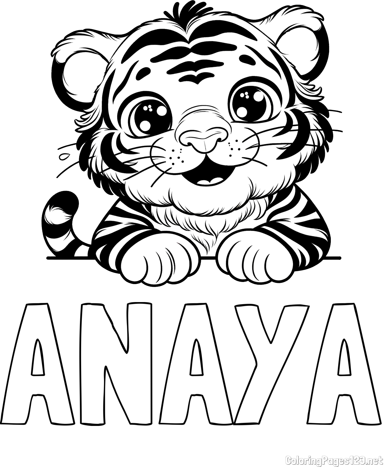 ANAYA Coloring Page and Tiger Cub Coloring Page