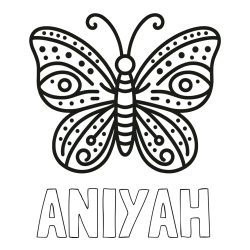 ANIYAH Coloring Page and Butterfly Coloring Page (Simple)