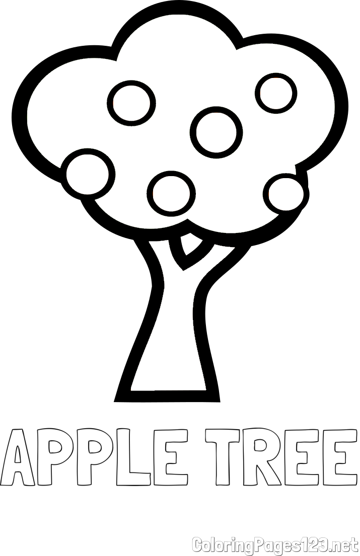 APPLE TREE Coloring Page and Apple Tree Coloring Page