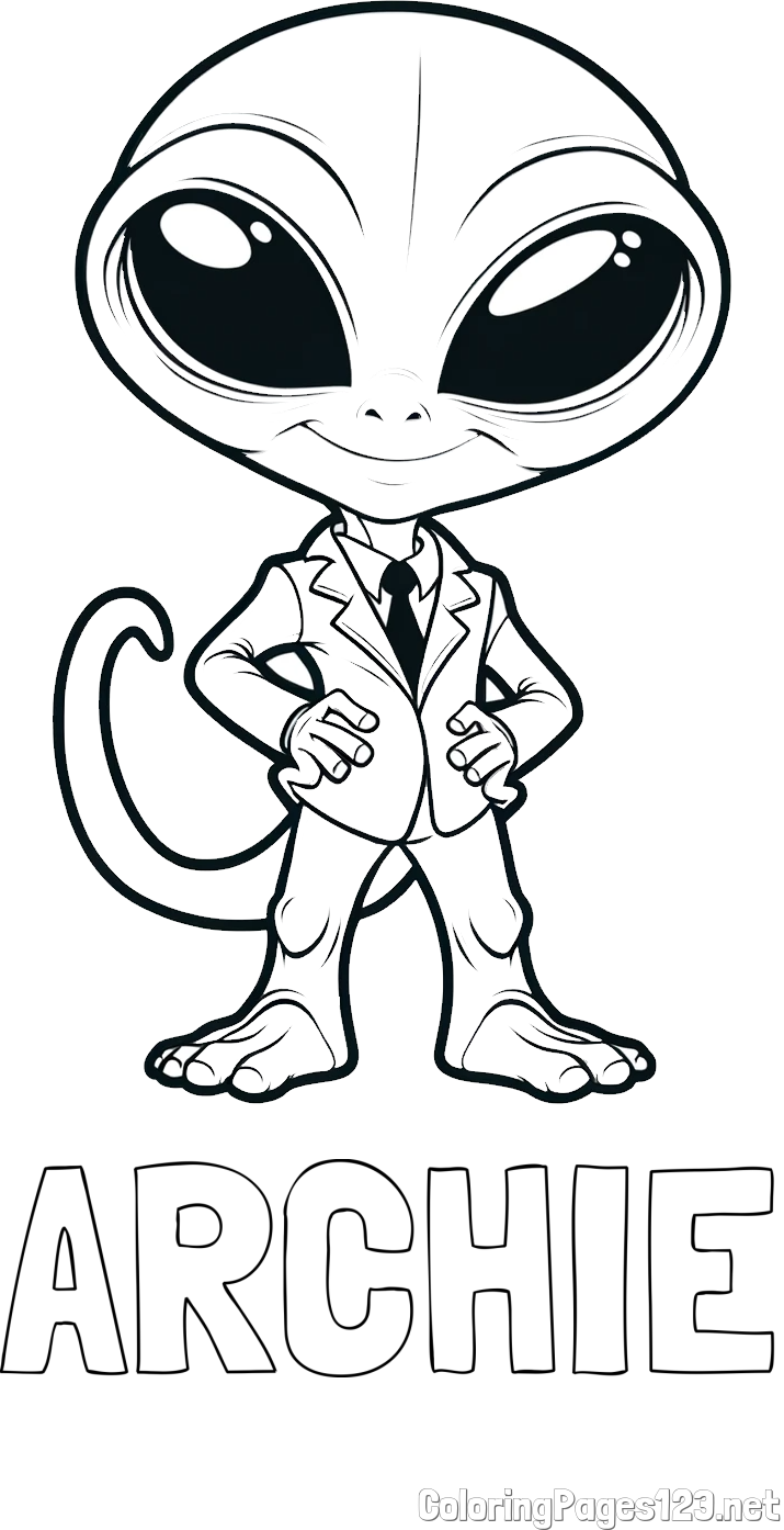 ARCHIE Coloring Page and Alien Coloring Page