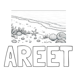 AREET Coloring Page and Beautiful Seashore Coloring Page