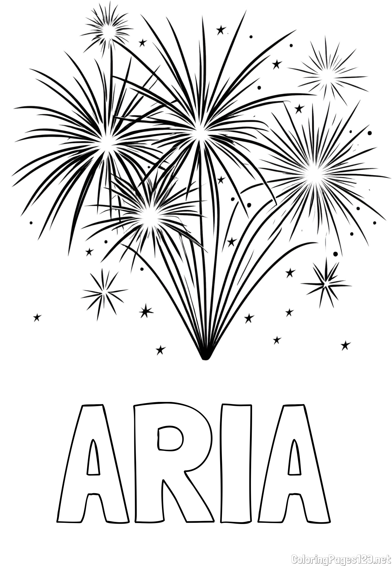 Color online: ARIA Coloring Page and Big Fireworks Coloring Page - Free ...