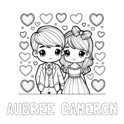 AUBREE CAMERON Coloring Page and Coloring Page of a Couple Surrounded ...