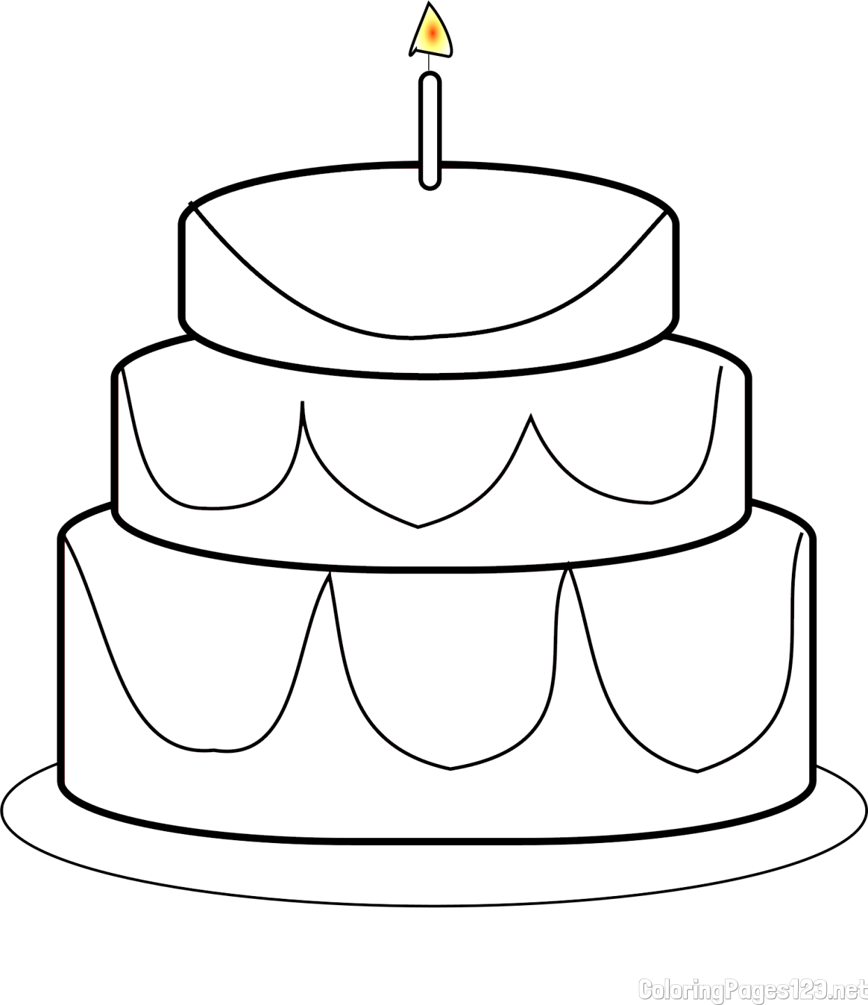 Big Birthday Cake Coloring Page