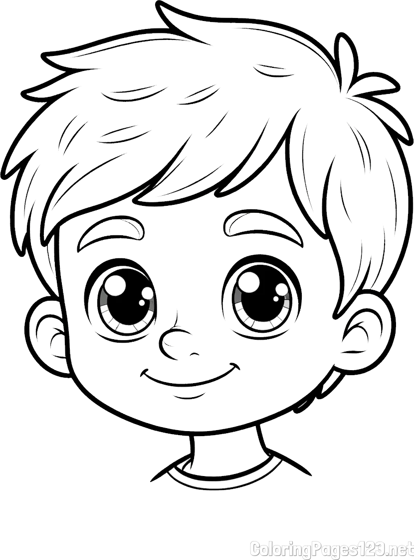 Boy Face Coloring Page