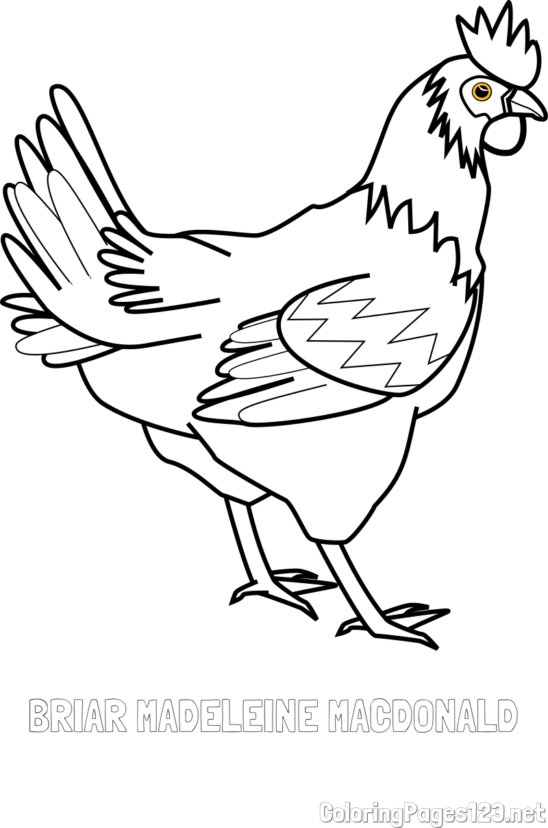 BRIAR MADELEINE MACDONALD Coloring Page and Coloring Page of a Hen