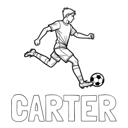 Soccer Player in Action Coloring Page