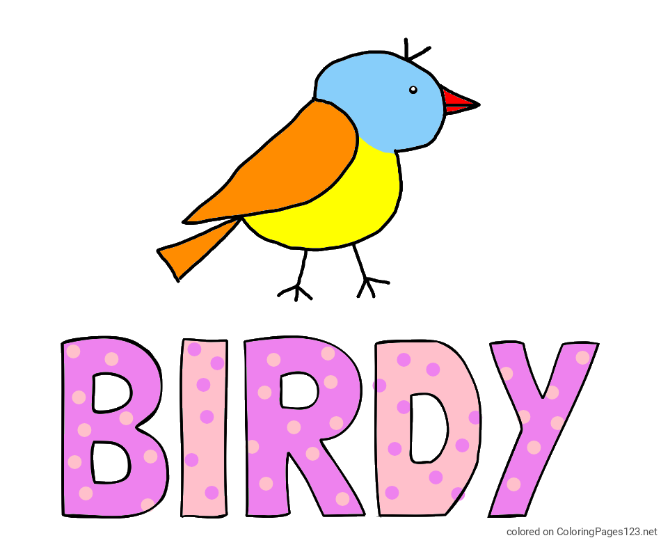 Colored BIRDY Coloring Page and Easy Coloring Page of a Cute Bird by ...