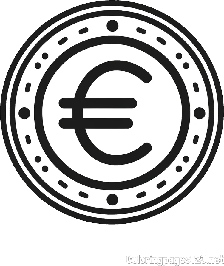 Coloring Page of a Euro Coin