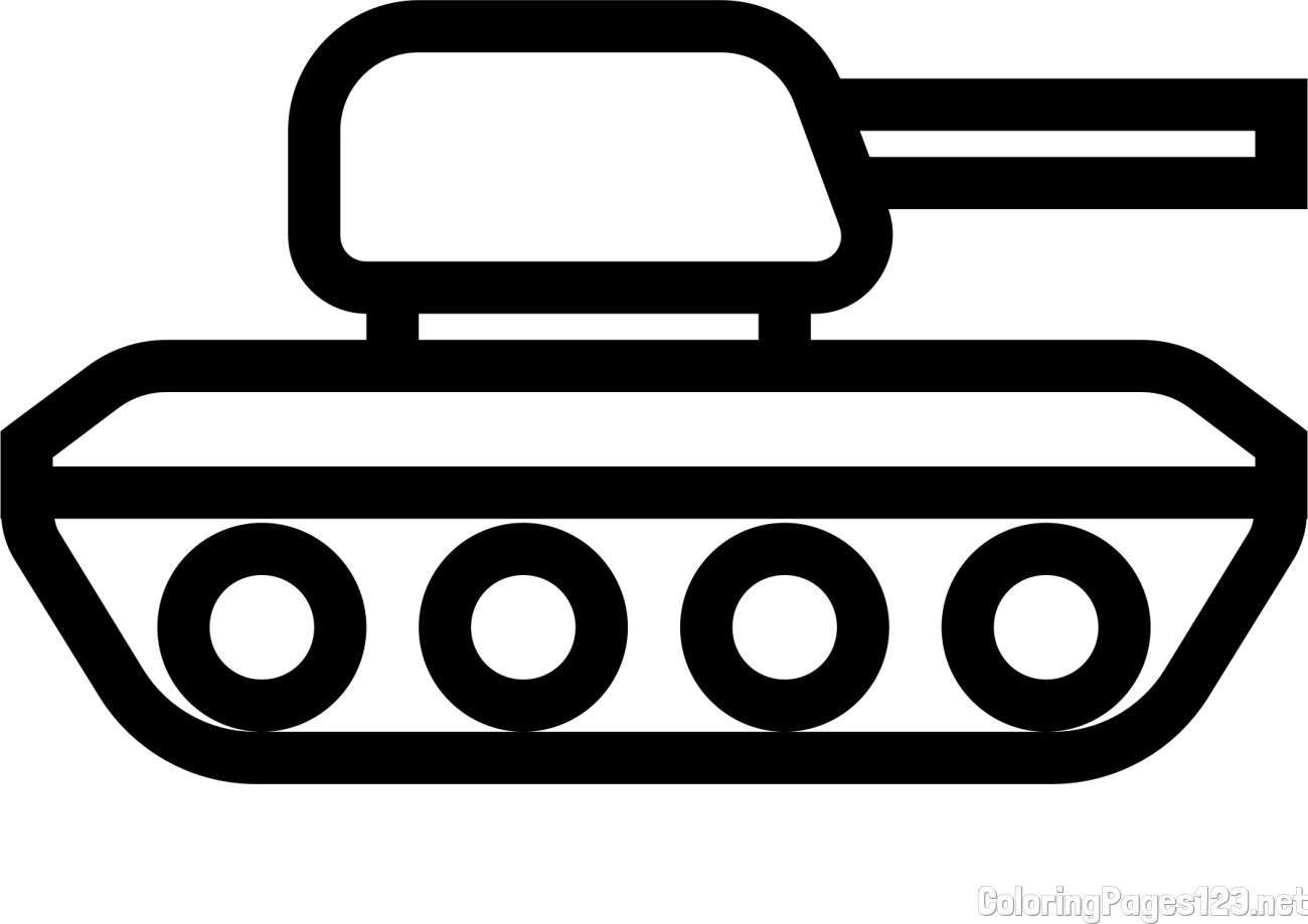 Easy Tank Coloring Page for Young Kids