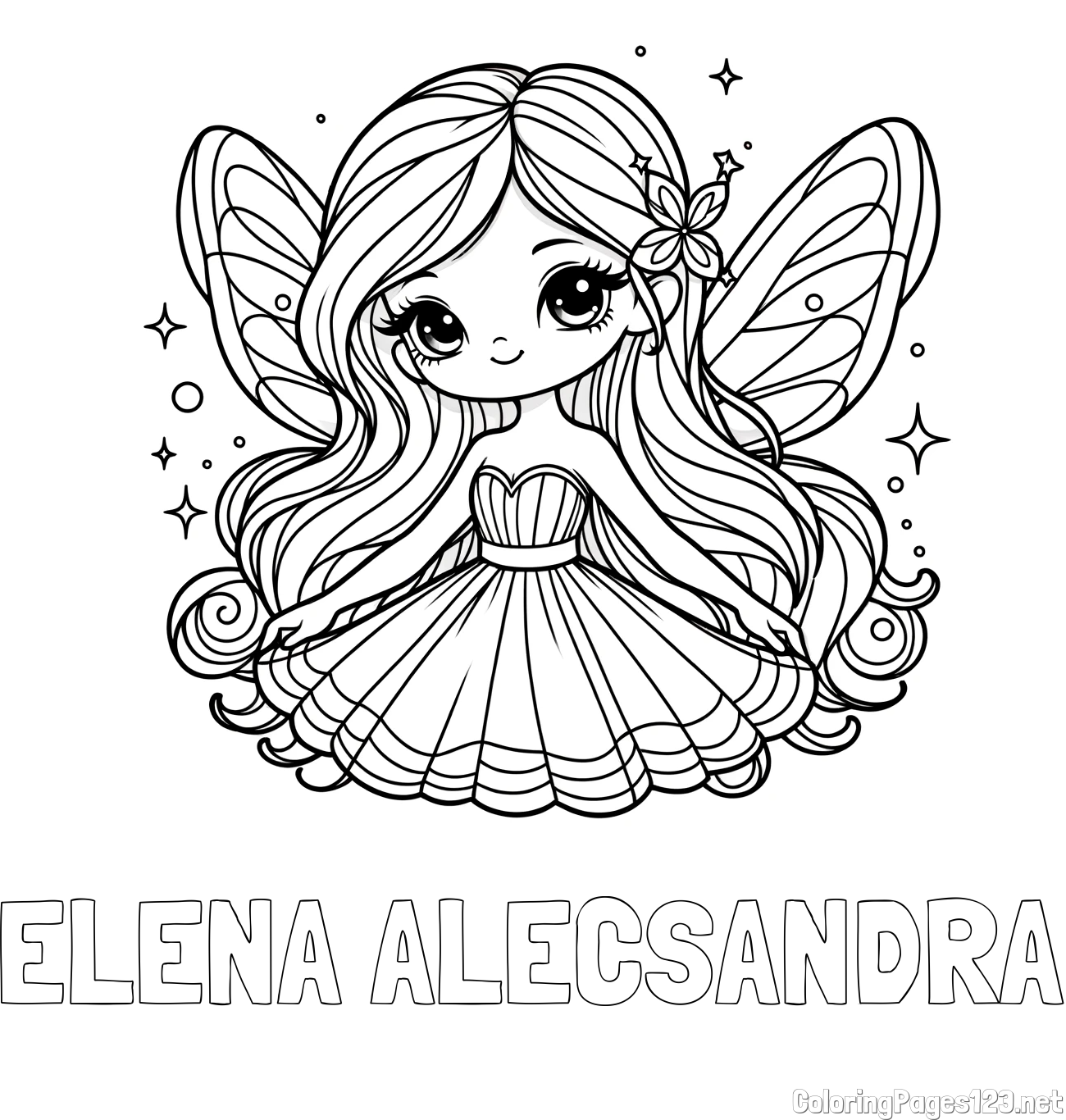 ELENA ALECSANDRA Coloring Page and Coloring Page of a Cute and Smiling ...