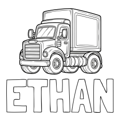 ETHAN Coloring Page and Sunny Nature Coloring Page