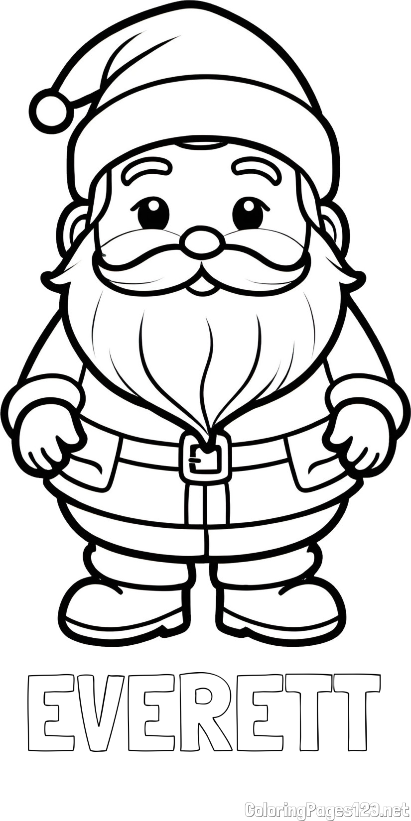 EVERETT Coloring Page and Adorable Santa Claus Coloring Page