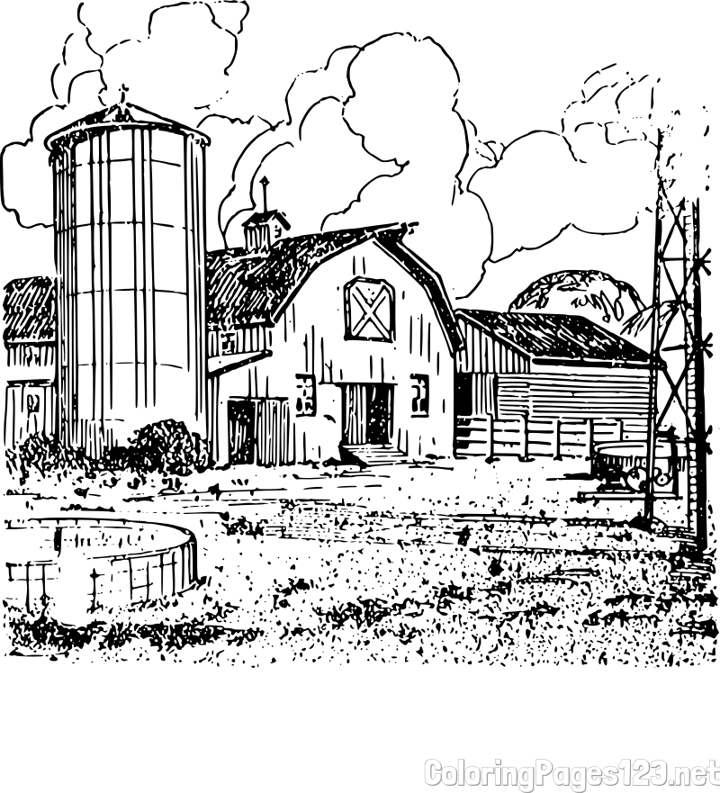 Farm Coloring Page