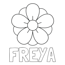 FREYA Coloring Page and Flower Without Stem Coloring Page