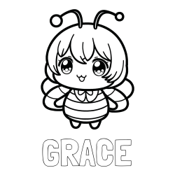 GRACE Coloring Page alongside Coloring Page of a Magical Mushroom