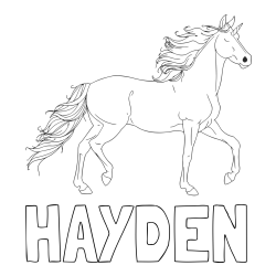 HAYDEN Coloring Page and Beautiful Unicorn Coloring Page