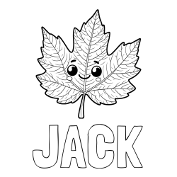 JACK Coloring Page and Smiling Leaf Coloring Page for Kids