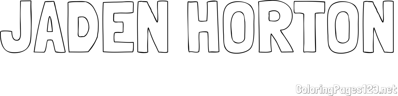 JADEN HORTON Coloring Page