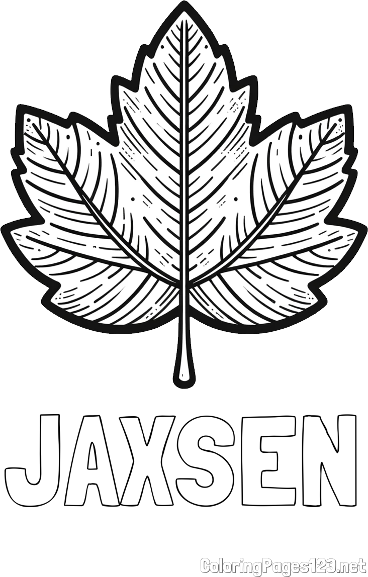 JAXSEN Coloring Page and Autumn Leaf Coloring Page