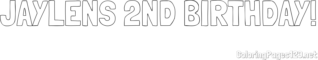 JAYLENS 2ND BIRTHDAY! Coloring Page