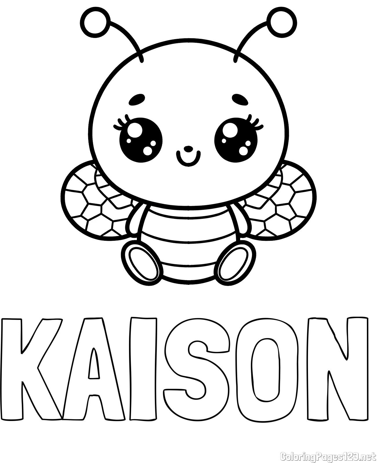 KAISON Coloring Page and Children's Coloring Page of a Cute Bee