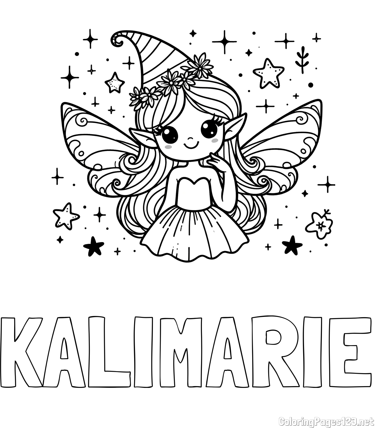Color online: KALIMARIE Coloring Page and Coloring Page of a Cute and ...