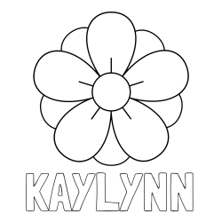 KAYLYNN Coloring Page and Flower Without Stem Coloring Page