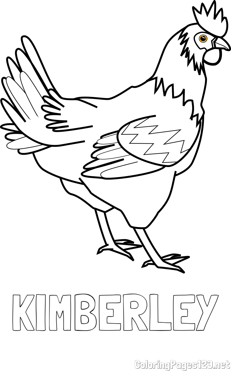 KIMBERLEY Coloring Page and Coloring Page of a Hen