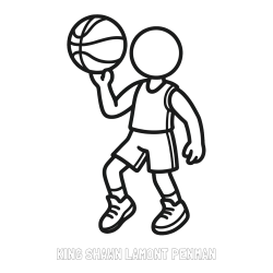 Children's Coloring Page of Basketball Player