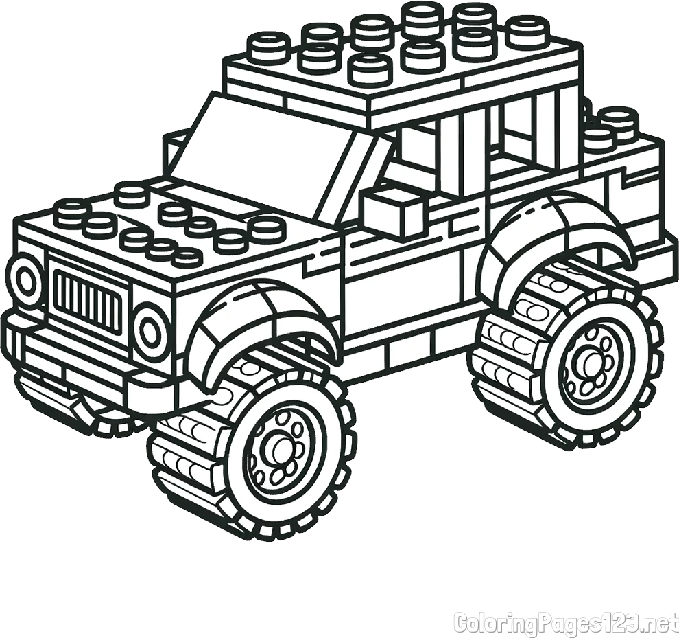 LEGO Jeep Coloring Page