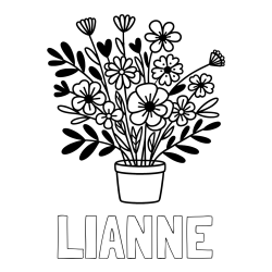 LIANNE Coloring Page and Easy Flower Bouquet Coloring Page