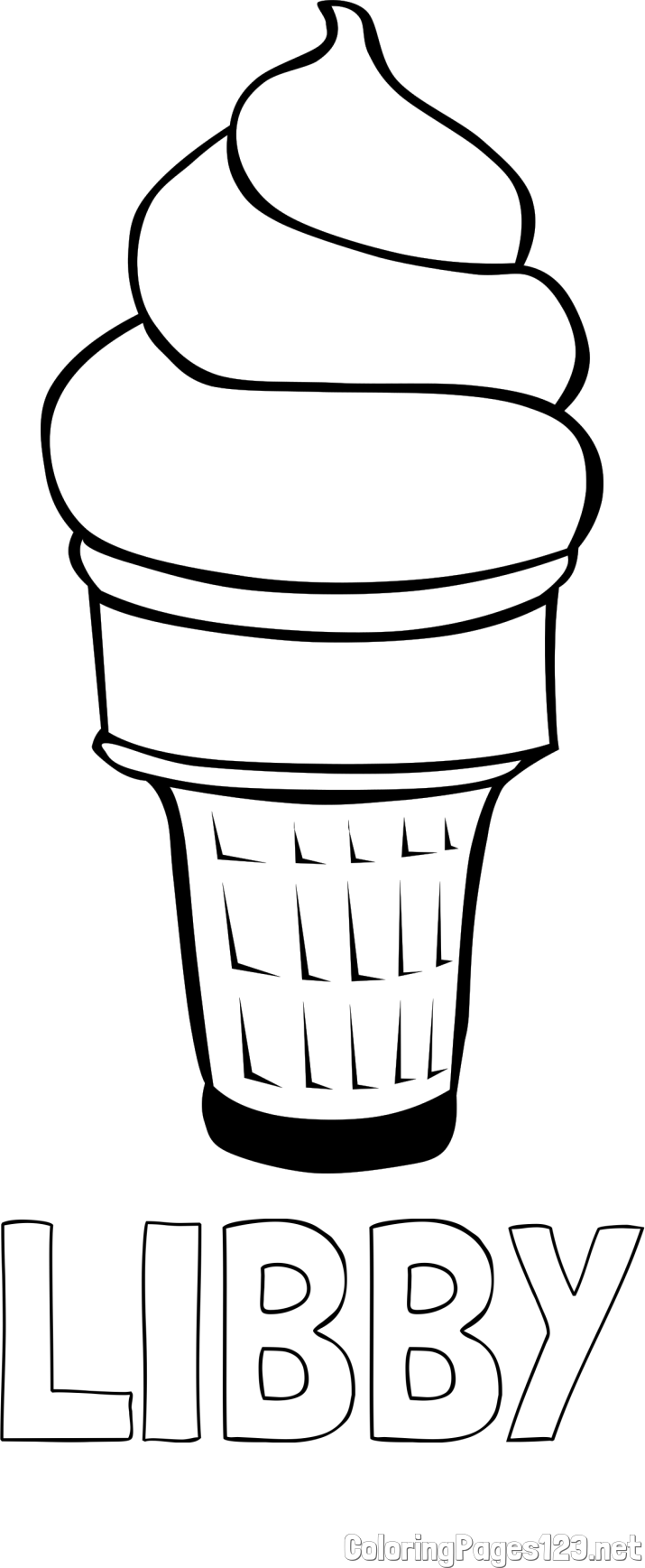 LIBBY Coloring Page and Ice Cream Coloring Page
