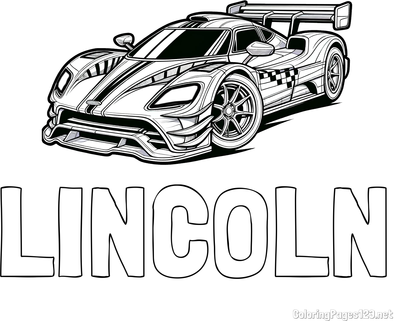 Color online: LINCOLN Coloring Page and Coloring Page of a Futuristic ...