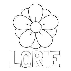 LORIE Coloring Page and Flower Without Stem Coloring Page