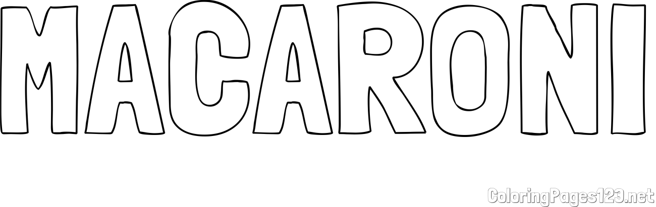 MACARONI Coloring Page