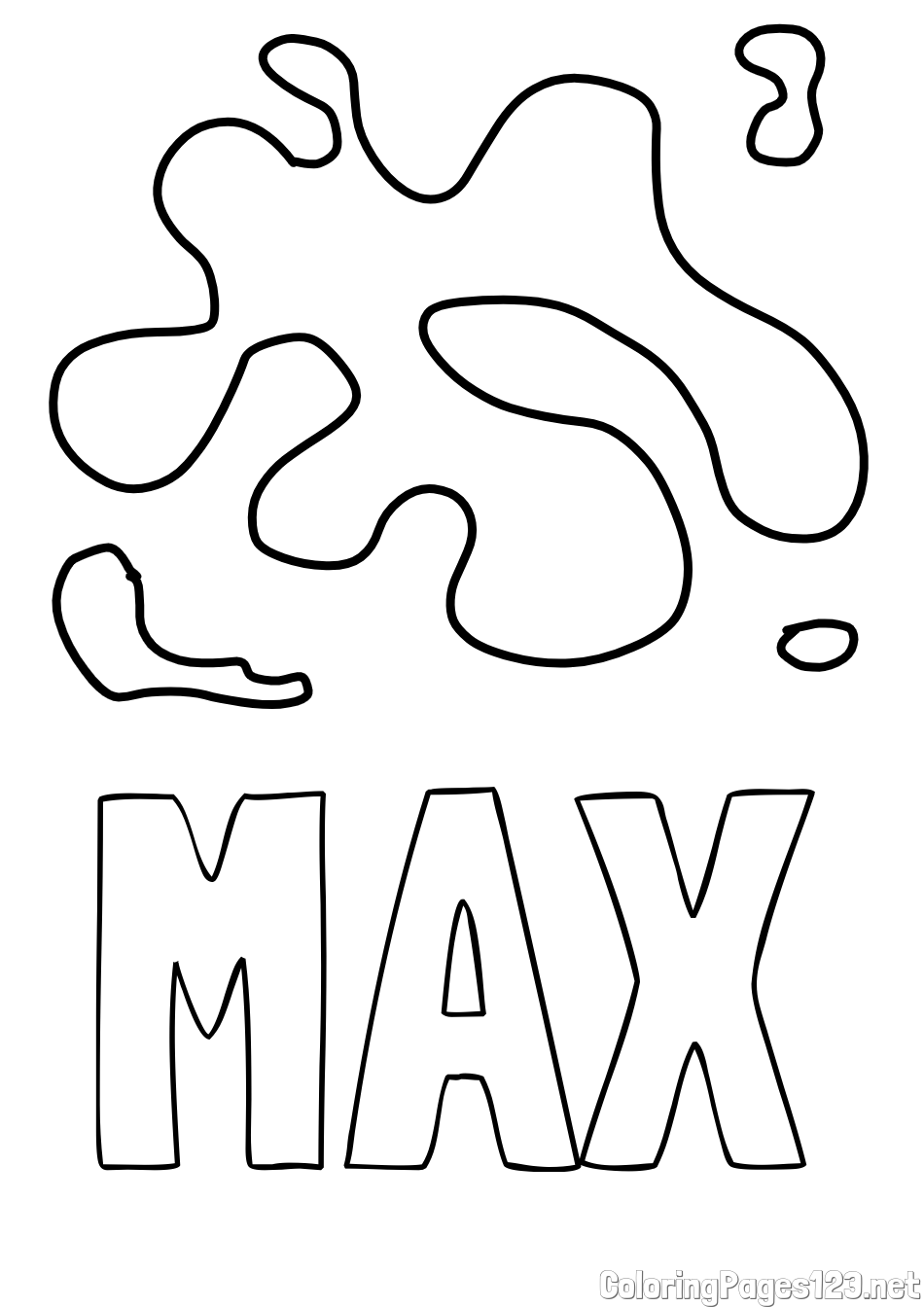 MAX Coloring Page and Coloring Page of a Stain 😁