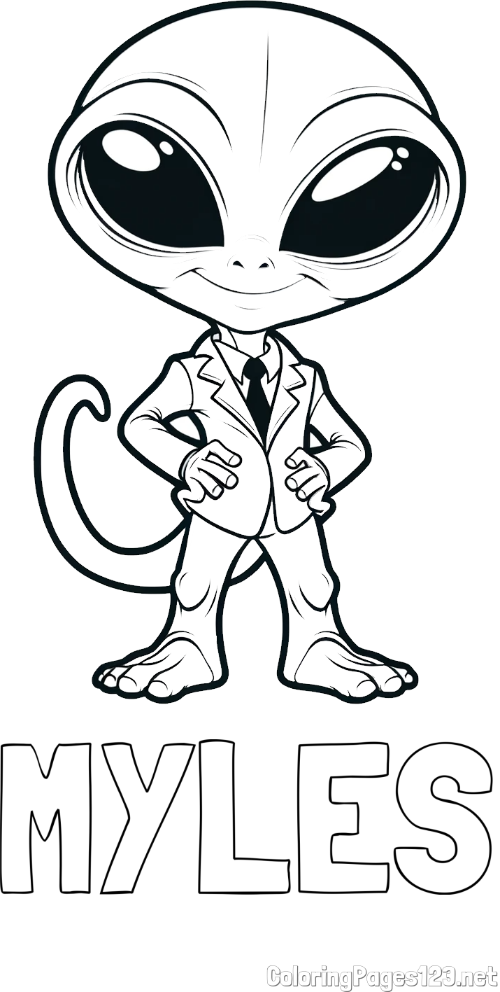 MYLES Coloring Page and Alien Coloring Page