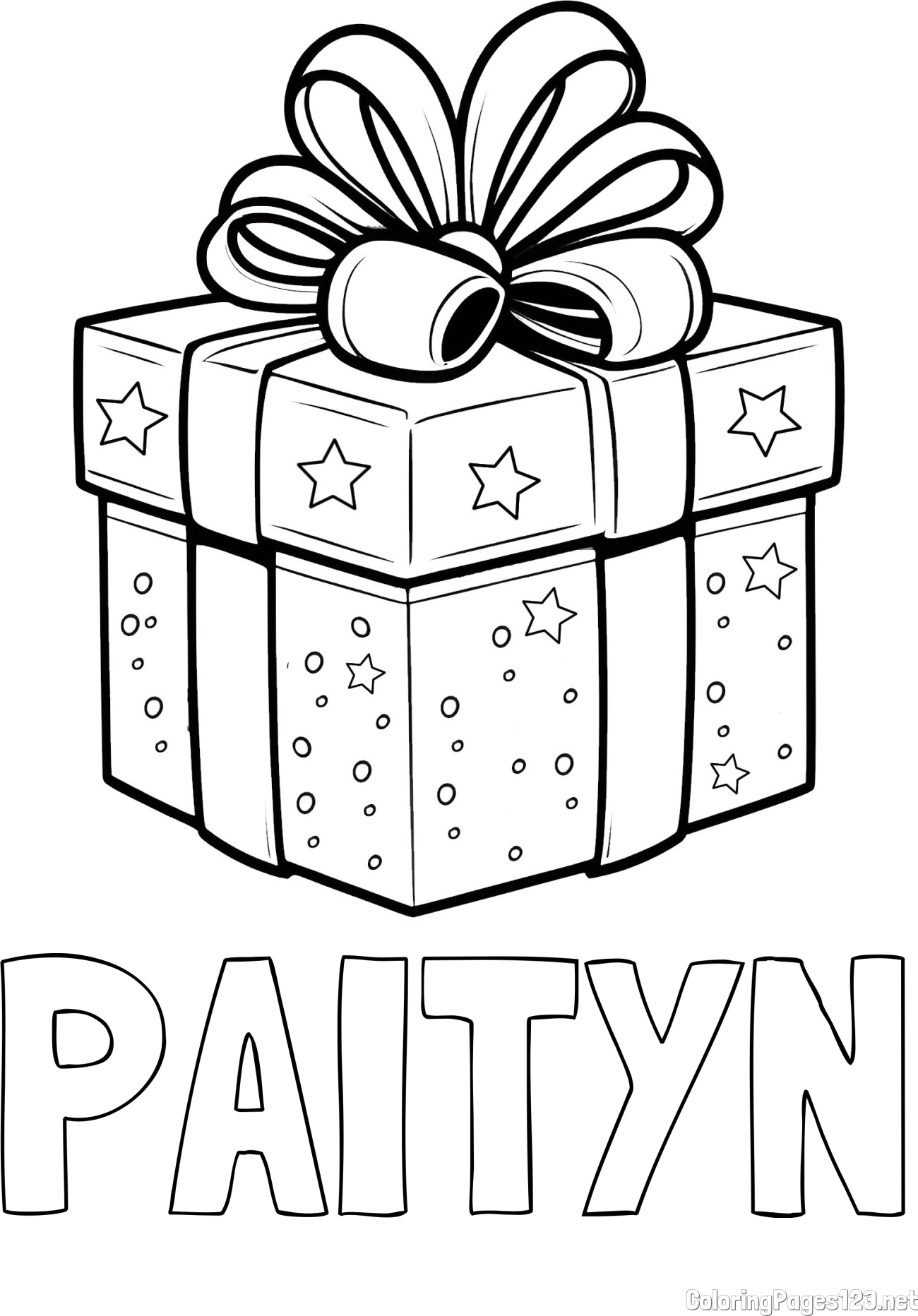 PAITYN Coloring Page alongside Christmas Gift Coloring Page
